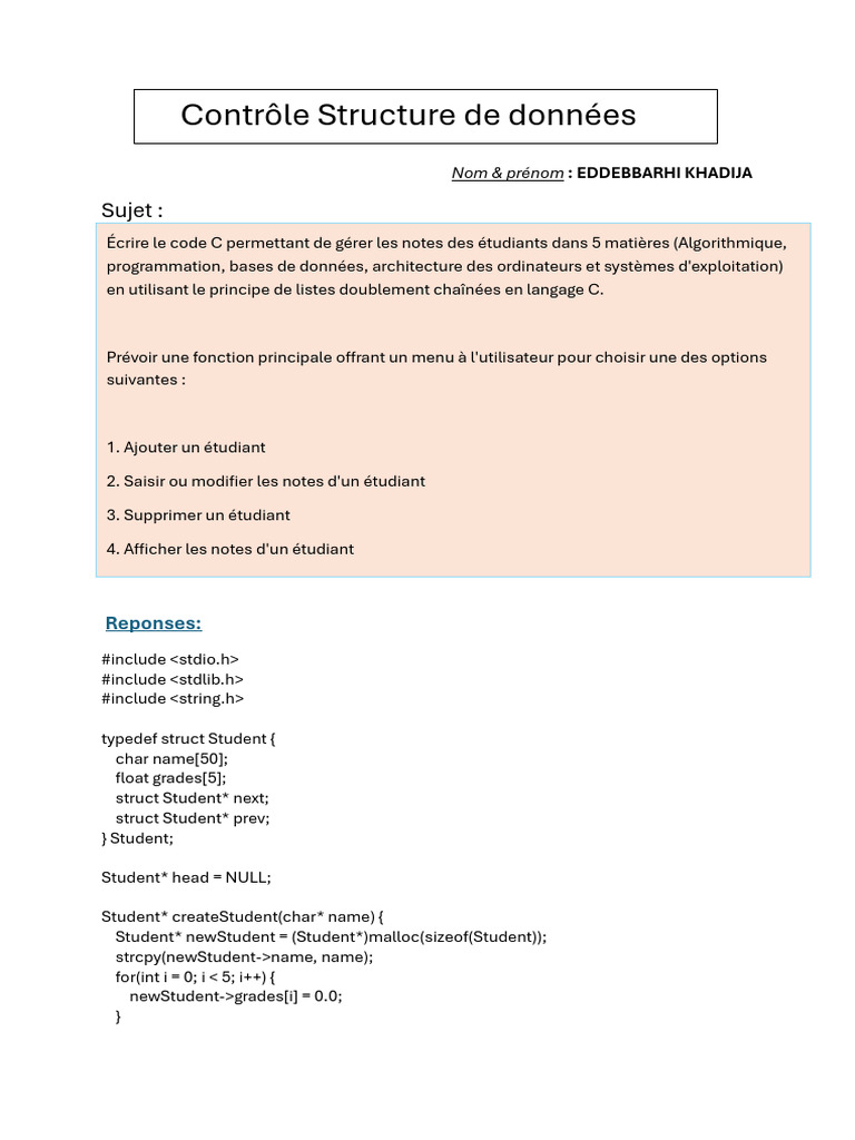 Structure de Données | PDF | C (Langage de programmation) | Génie logiciel