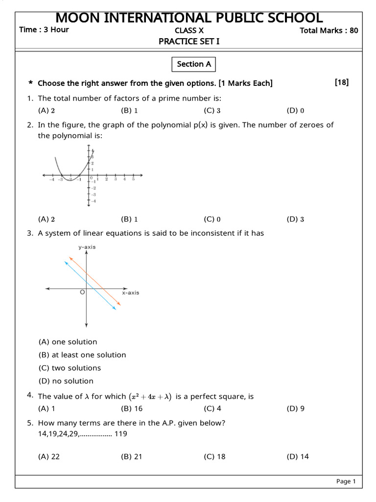 Class X Math Practice Set | PDF | Circle | Numbers