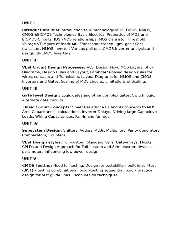 VLSI Design and Testing Fundamentals | PDF