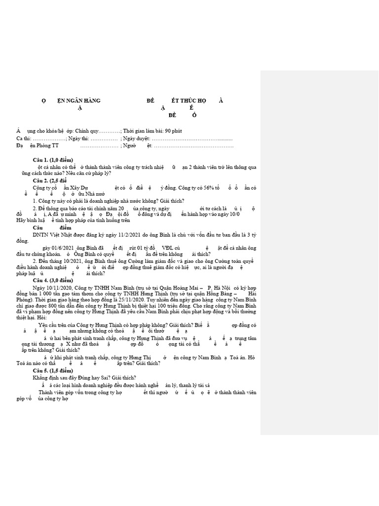 HD chấm Môn PLKT thi 24 - 10 | PDF