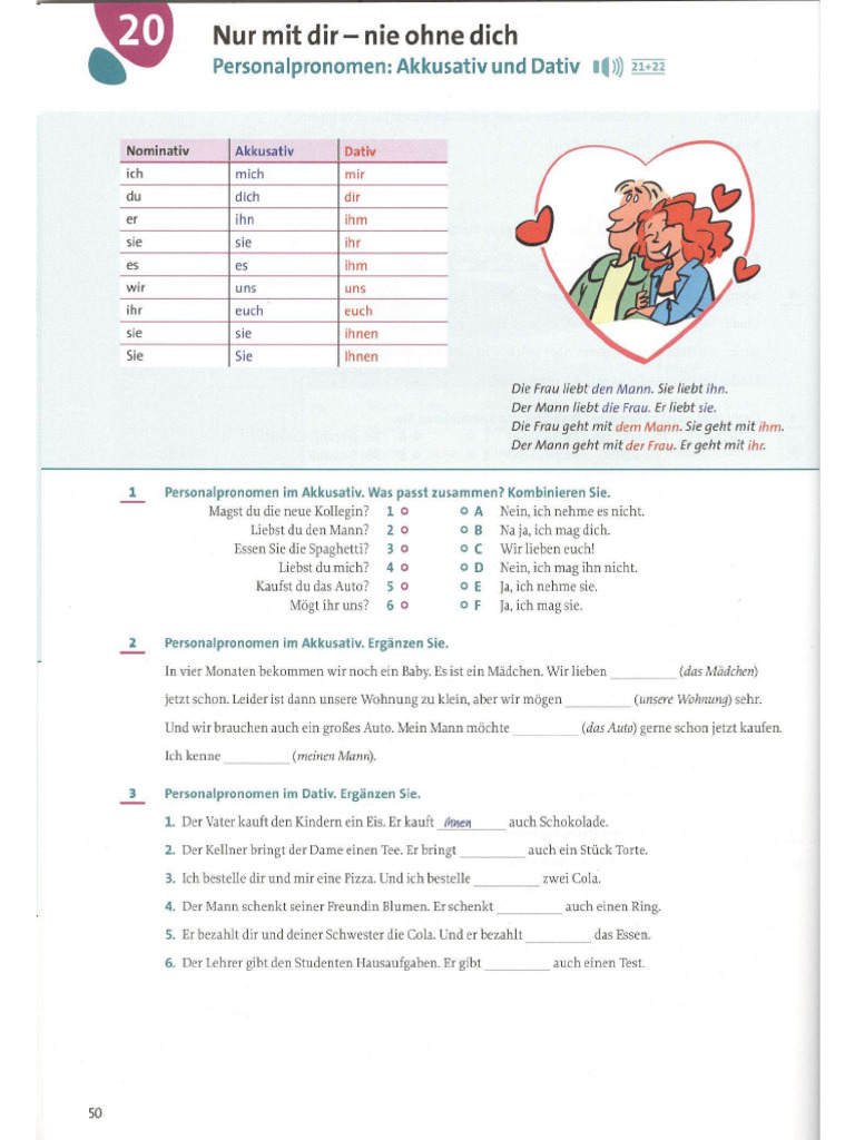 Verben mit Dativ und Akkusativ | PDF