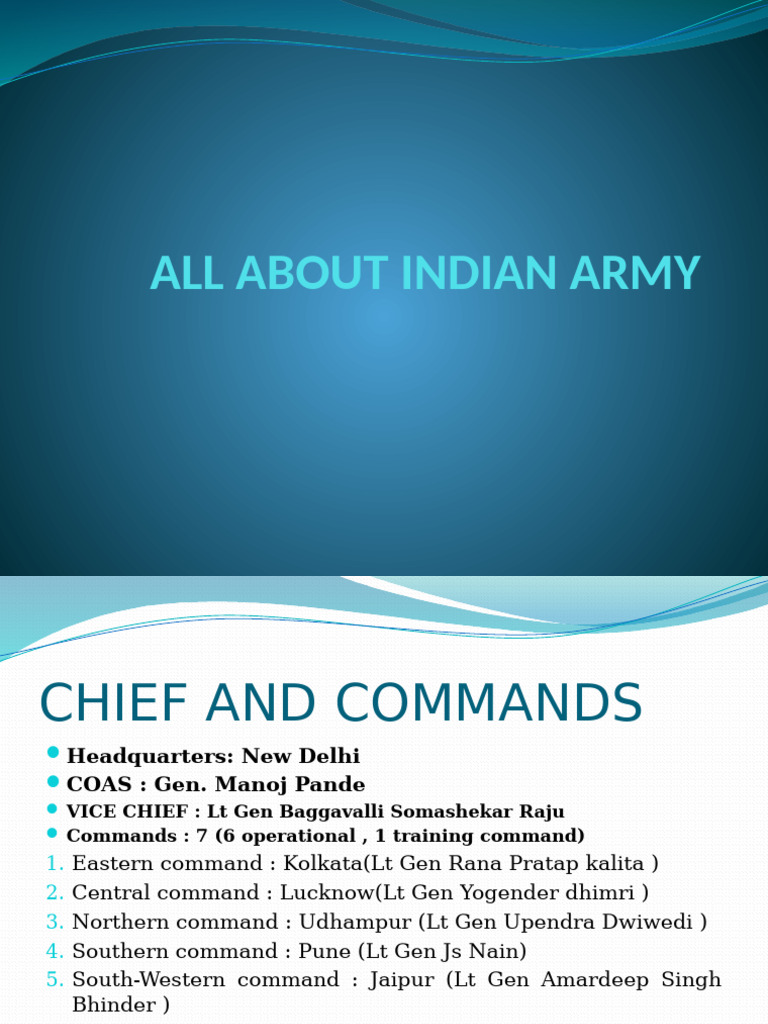 Overview of Indian Army Structure and Leadership | PDF | Artillery ...