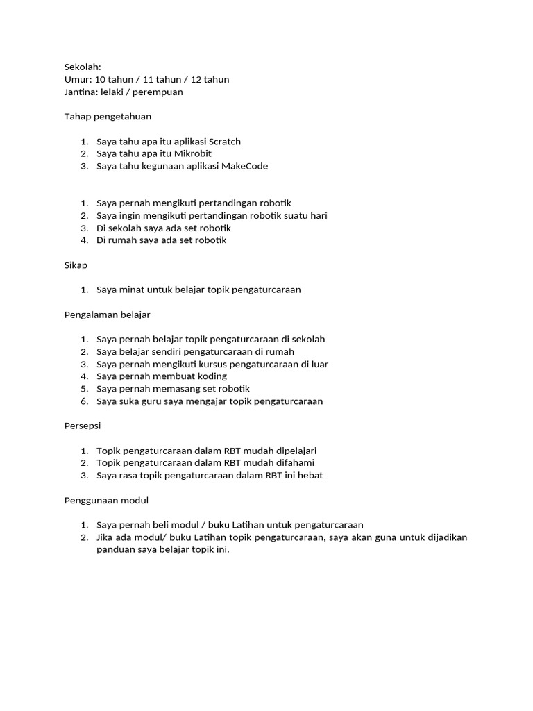 contoh soal selidik NEED ANALYSIS | PDF