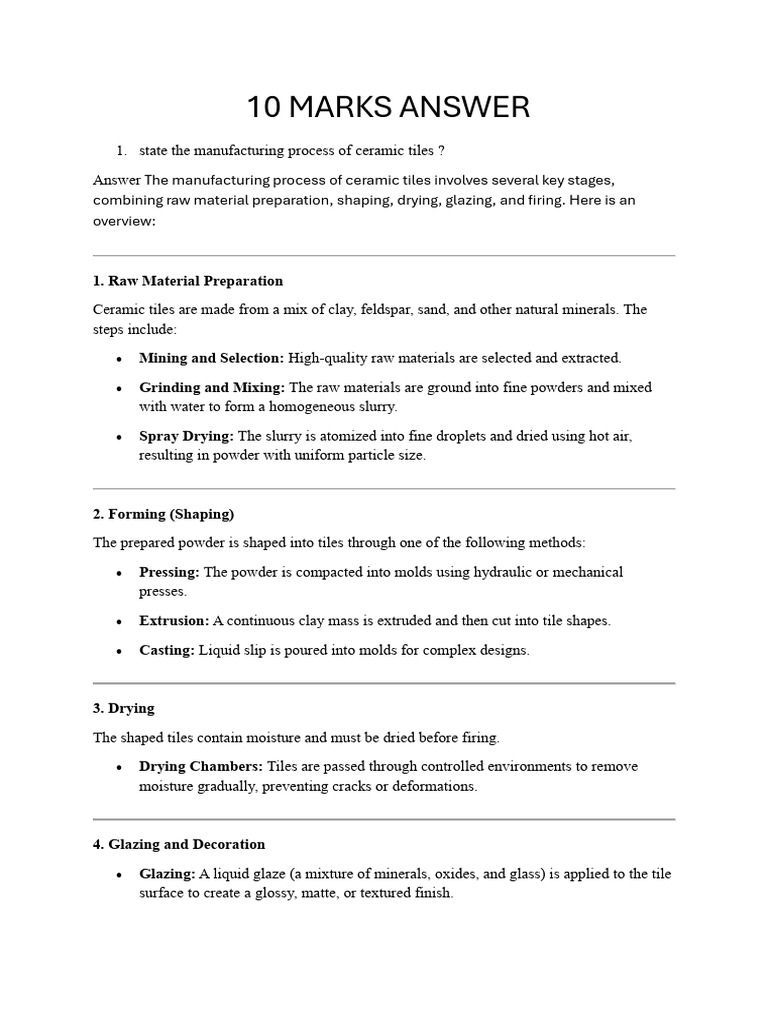 10 MARKS ANSWER | PDF | Brick | Lumber