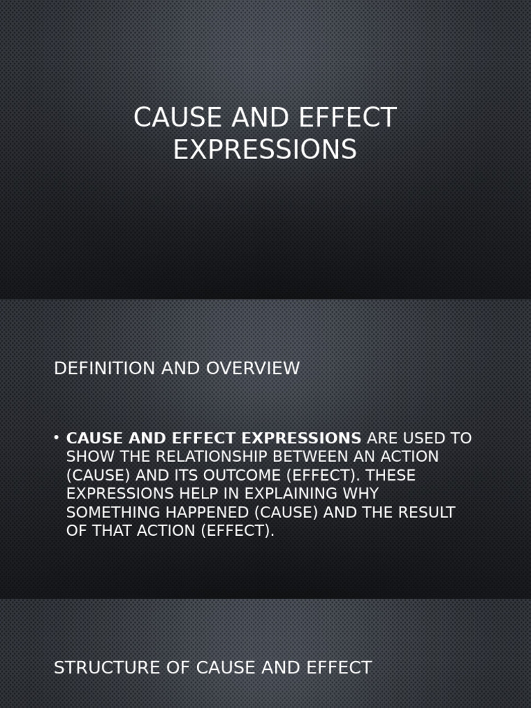 Cause and Effect | PDF