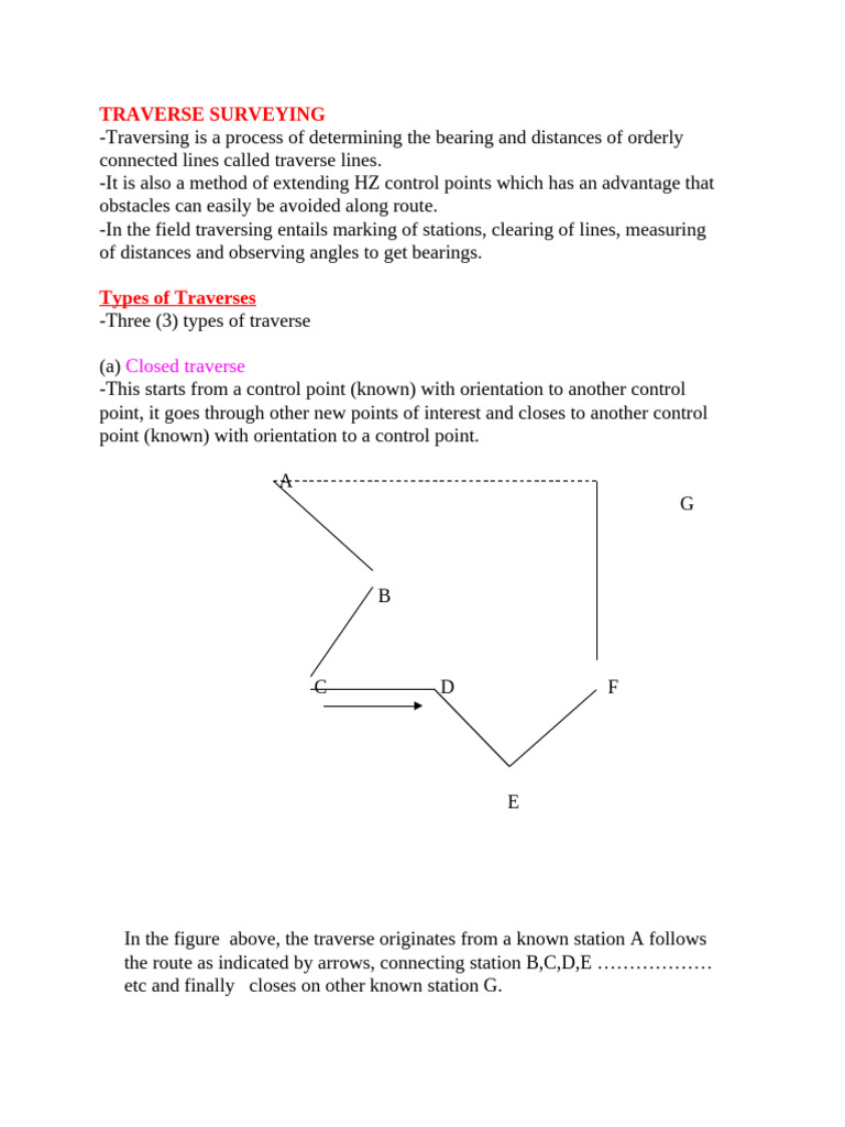 TRAVERSE SURVEYING | PDF | Surveying | Metrology