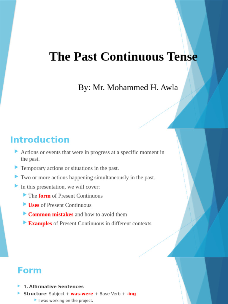 past continuous | PDF | Subject (Grammar) | Verb