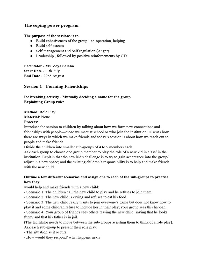 Group sessions for Grade 5 | PDF | Anger | Emotions