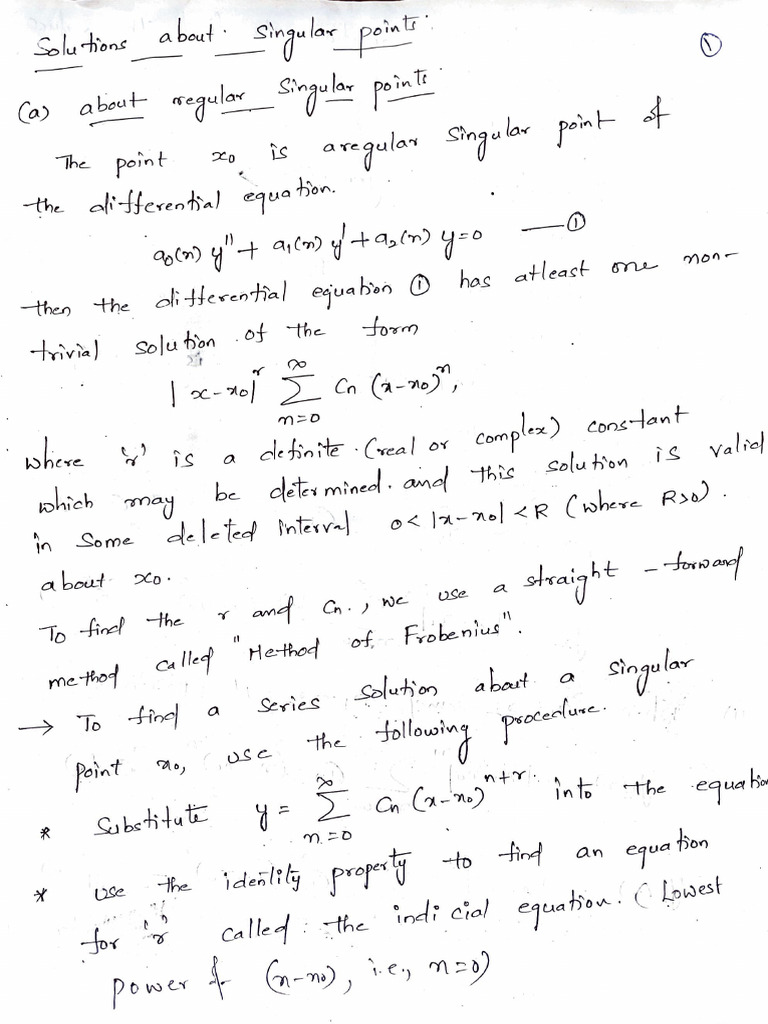 Method of Frobenius Series | PDF