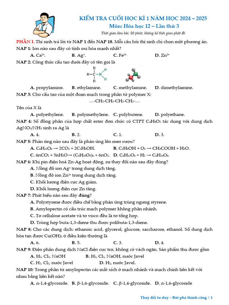 Bộ đề CKI - Lớp 12 - Đề số 3 + 4 | PDF