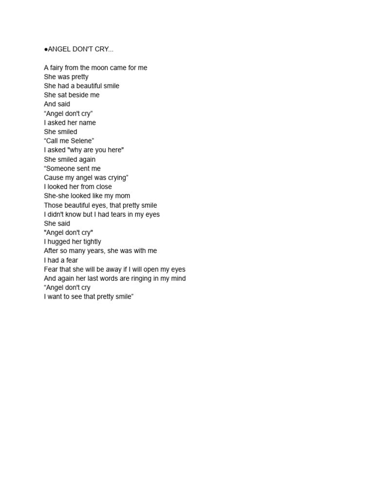 Angel Don't Cry | PDF