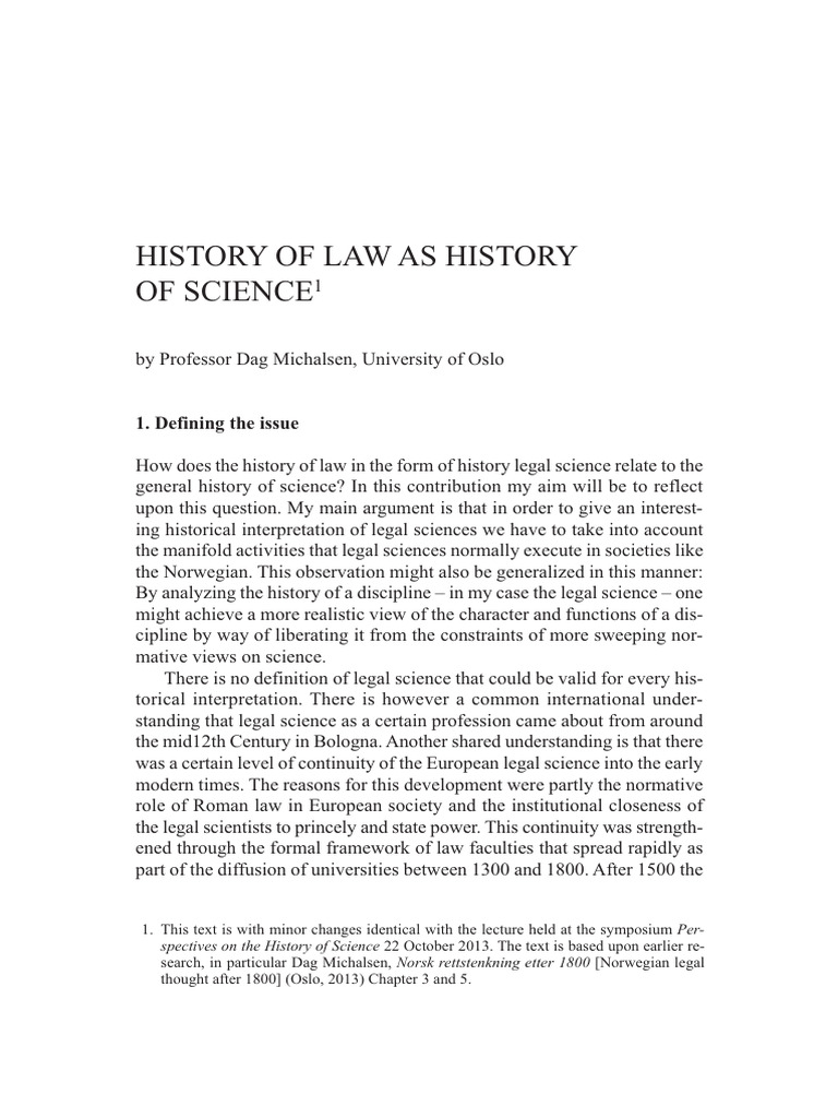 History of A Law As A History of Science | PDF | Science | Methodology