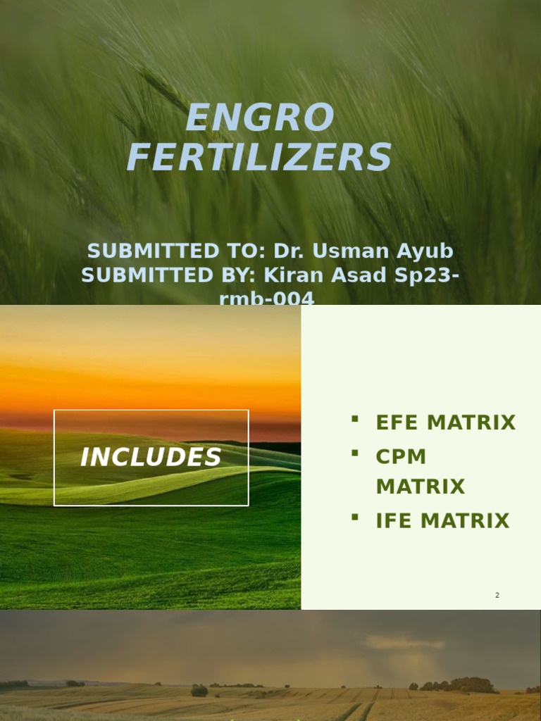 ENGRO FERTILIZERS | PDF | Fertilizer | Economies