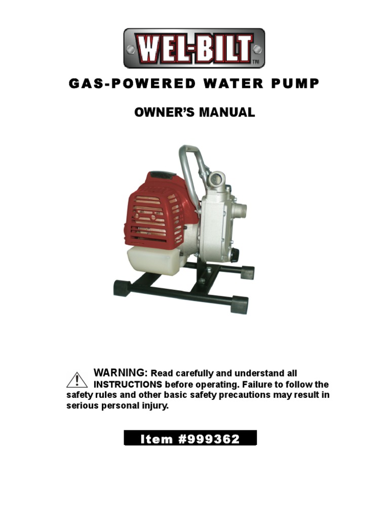 Water Pump Manual 1 | PDF | Internal Combustion Engine | Pump