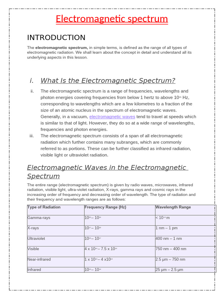 Project Physcis | PDF | Electromagnetic Spectrum | Electromagnetic ...