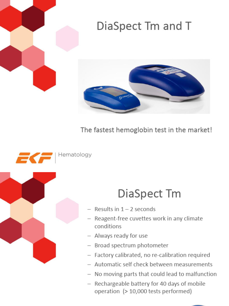 DiaSpect T and TM Product Presentation | PDF | Blood | Hemoglobin
