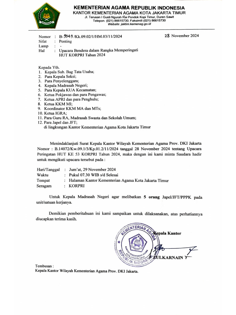 SE Upacara Bendera HUT KORPRI | PDF