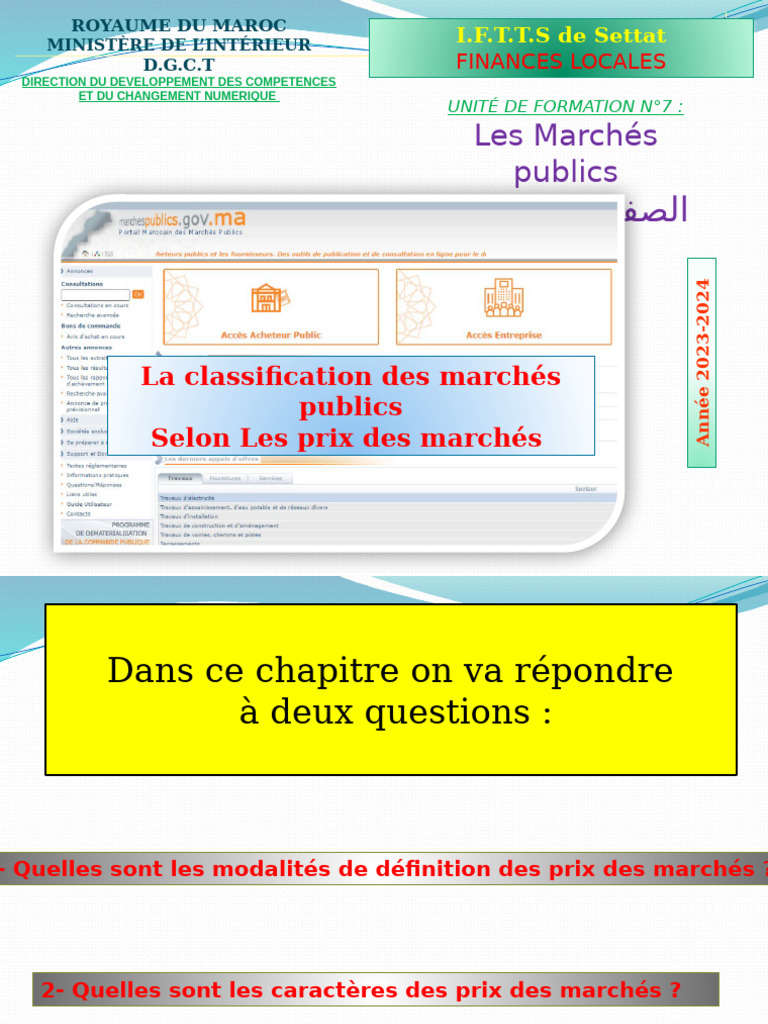 3-sequence 2 - chapitre3 - classification des marchés publics selon les ...