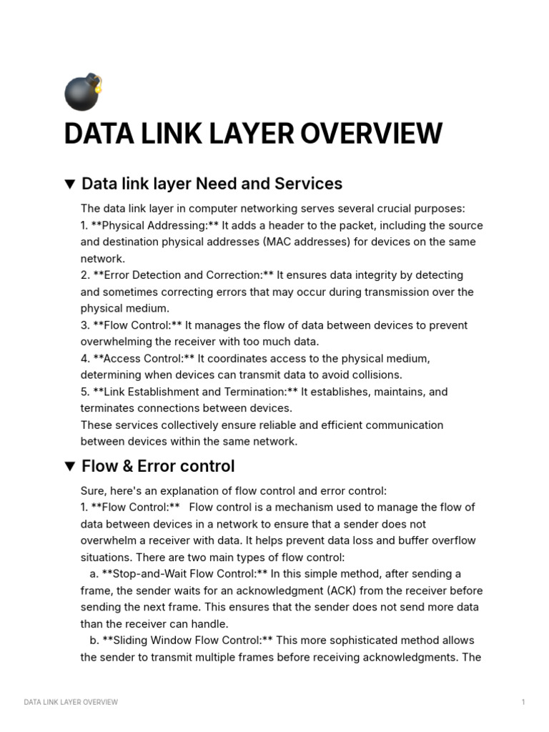 Data Link Layer Overview | PDF | Computer Network | Channel Access Method