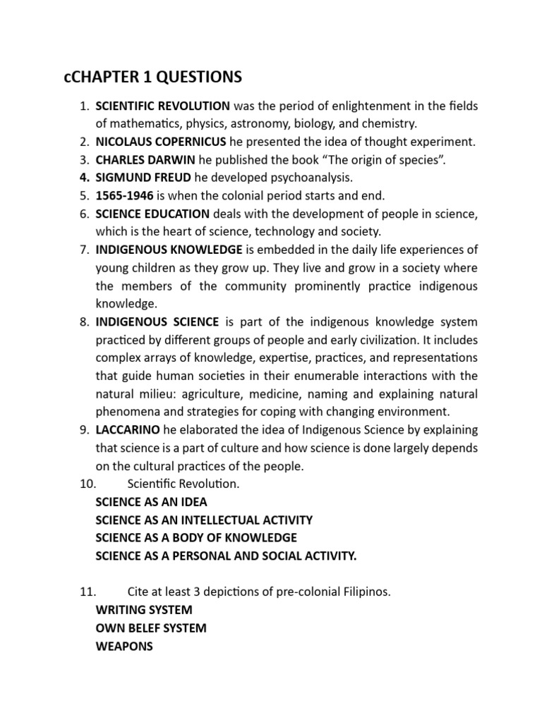 CHAPTER 1 TO 3 QUESTIONNAIRE | PDF | Nanotechnology | Genetically ...
