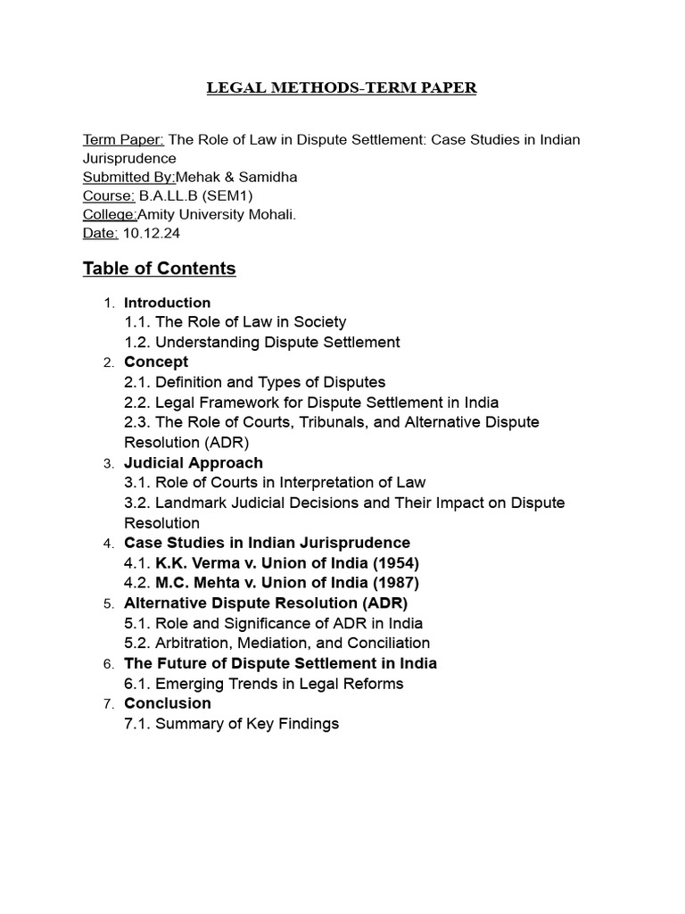 Legal Dispute Resolution in India | PDF | Alternative Dispute ...