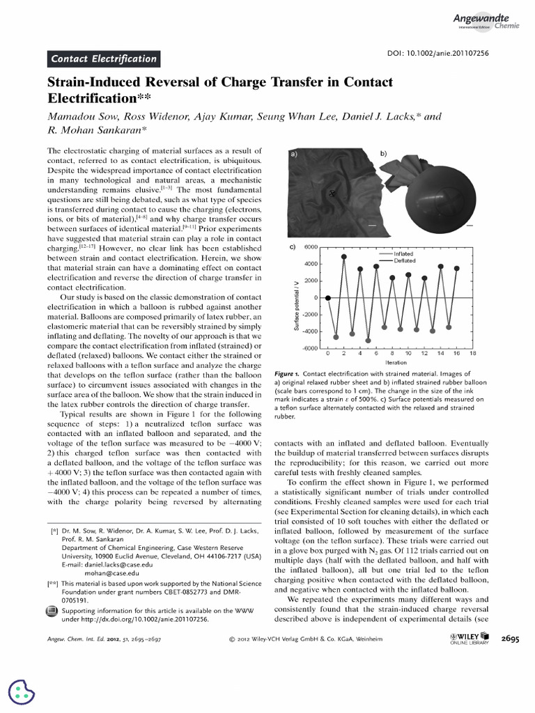 Strain Induced Reversal of Charge Transfer in Contact Electrification | PDF