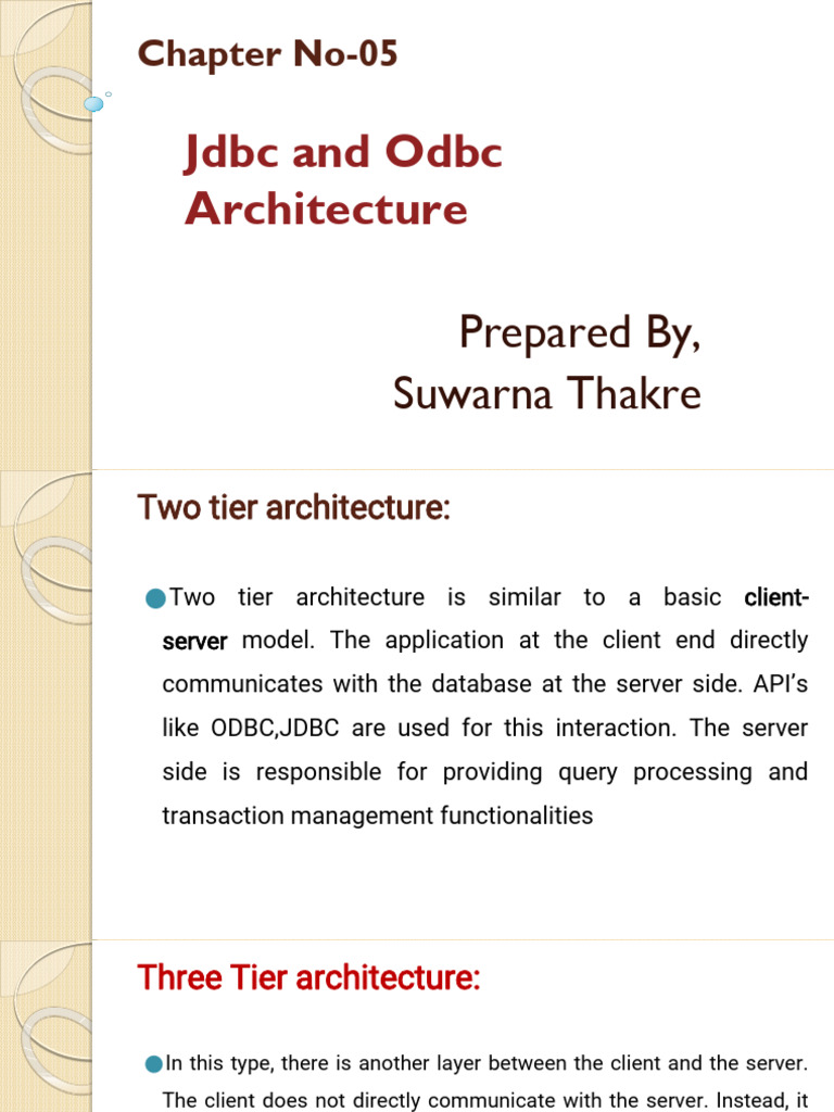 CHAPTER 05 JDBC-ODBC (1) Final | PDF | Databases | Computing