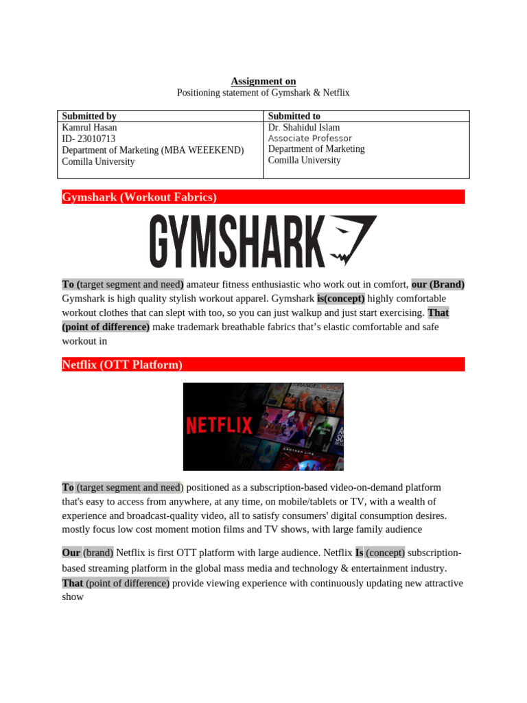 Marketing Assignment | PDF