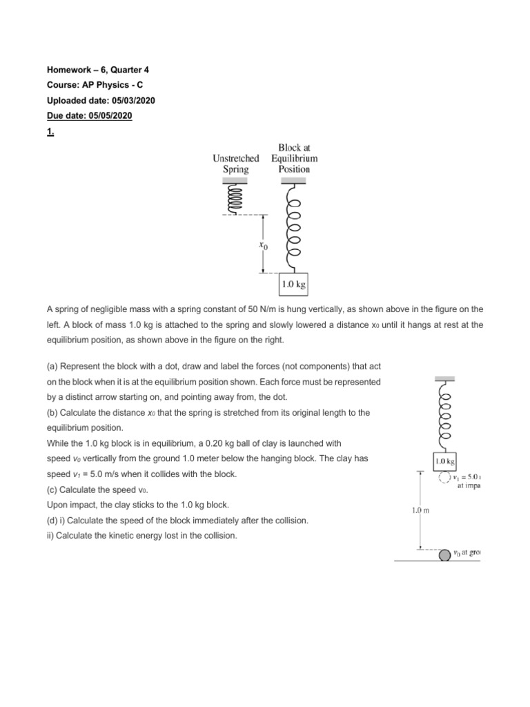 HW-7_ap_phys_q4 | PDF | Force | Mass