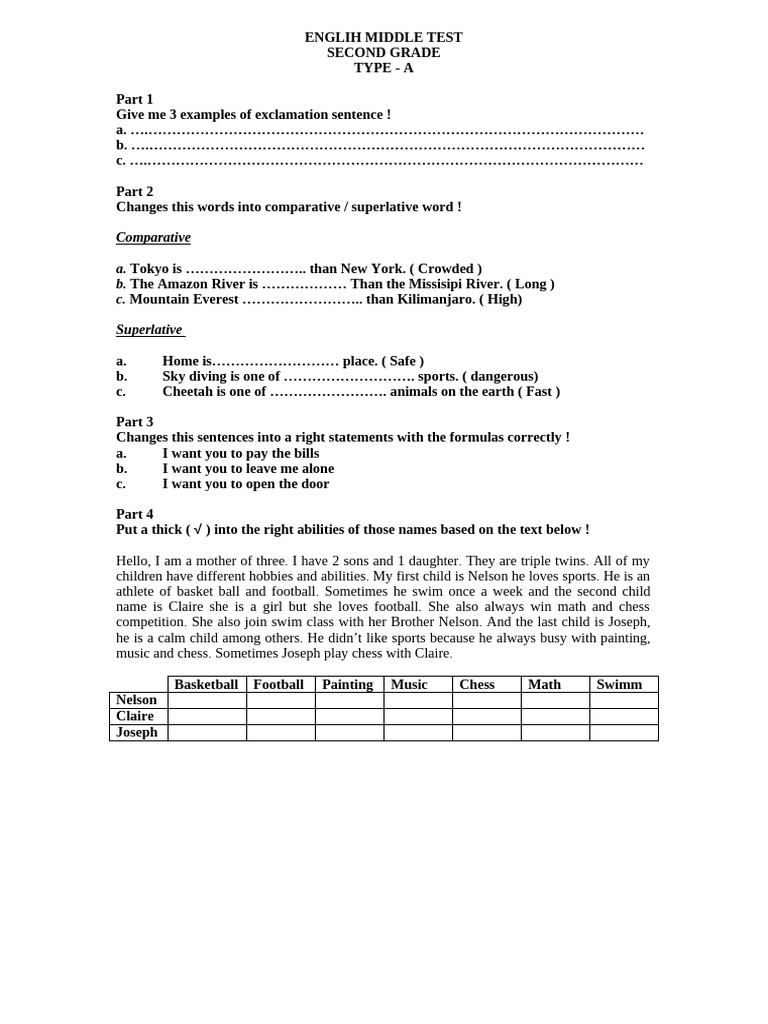 ENGLISH MIDDLE TEST 8 | PDF | Multilingualism | Linguistics