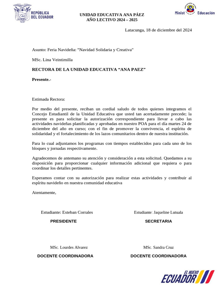 OFICIO_PROGRAMA_NAVIDEÑO24-12-2024 | PDF | Navidad | Cumpleaños