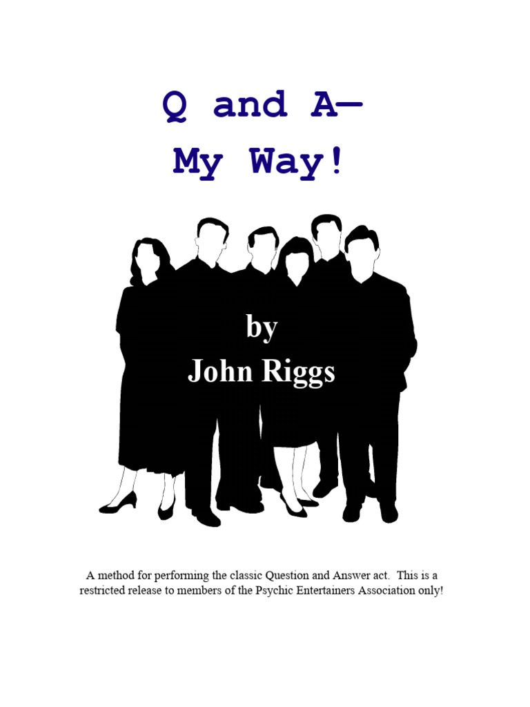 John Riggs - Q and A My Way | PDF | Mentalism | Envelope