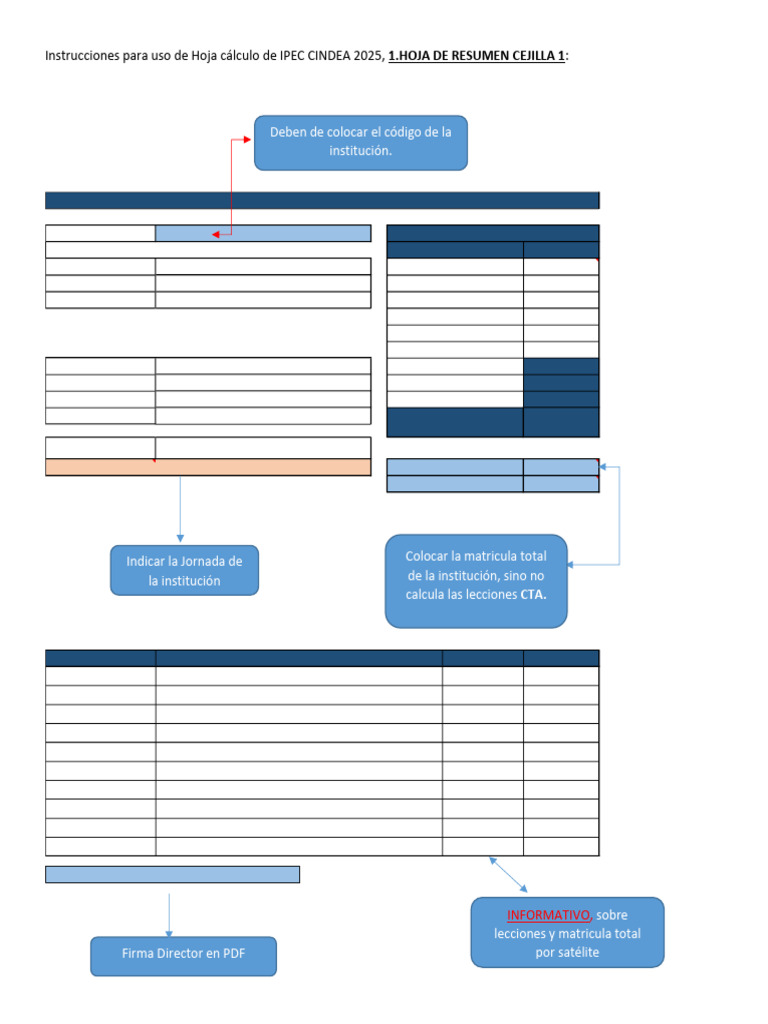 Instrucciones para Uso de Hoja Calculo de IPEC CINDEA 2025 | PDF ...