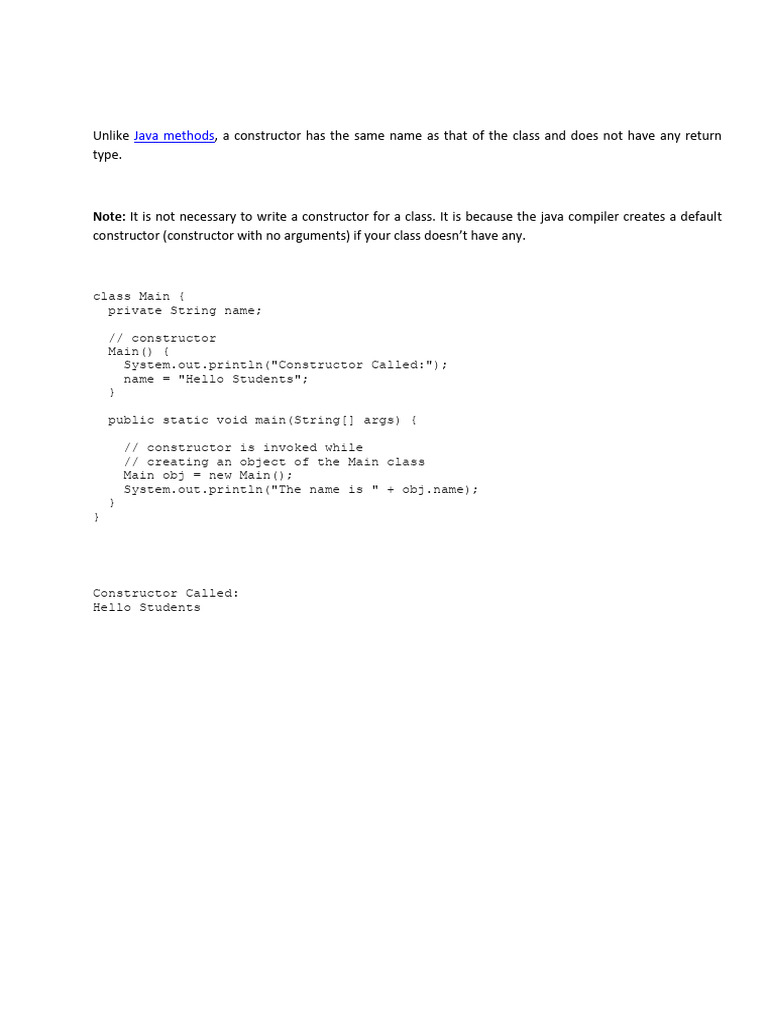 Constructors | PDF | Constructor (Object Oriented Programming ... Constructors | PDF | Constructor (Object Oriented Programming ...