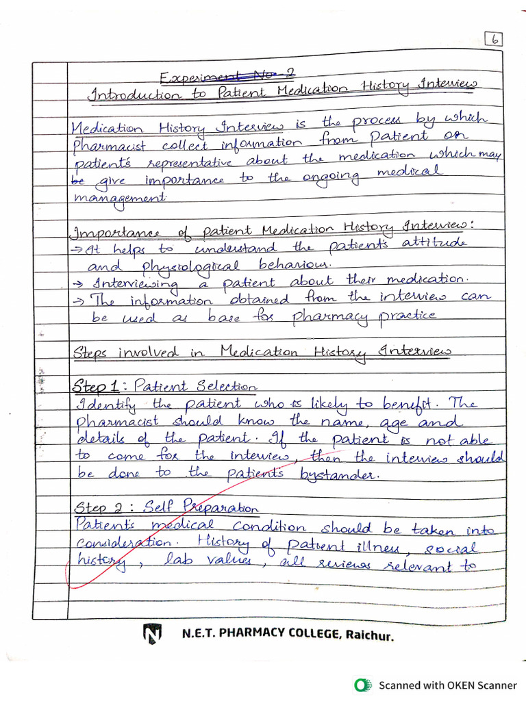 Exp-2 Introduction To Patient Medication History Interview | PDF