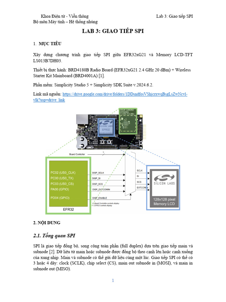Lab 3 SPI LCD LS013B7DH03 | PDF
