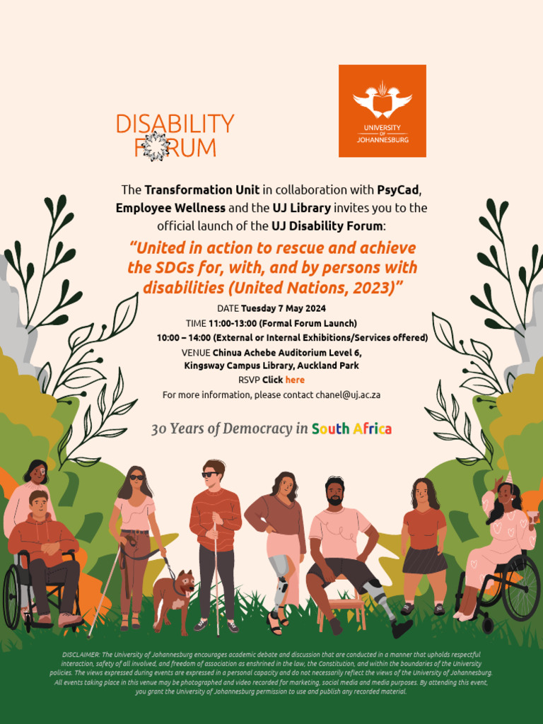 UJ Transf Disability Forum Invitation | PDF