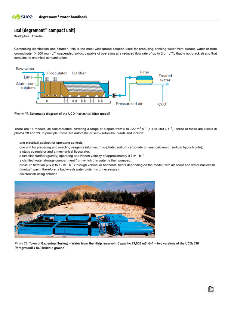 Drinking Water Treatment - UCD (Degremont® Compact Unit) - Degremont® | PDF | Water Purification ...