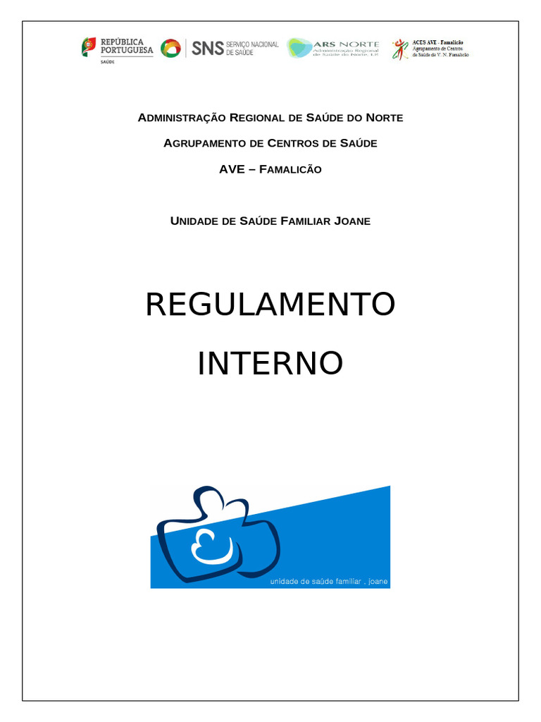 Regulamento Interno USF Abril 2018 | PDF | Enfermagem | Receita médica