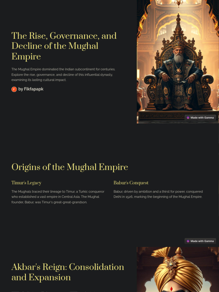 The Rise Governance and Decline of The Mughal Empire | PDF