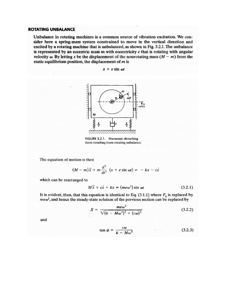 Rotating Unbalance Vibration and Assignment 2 | PDF