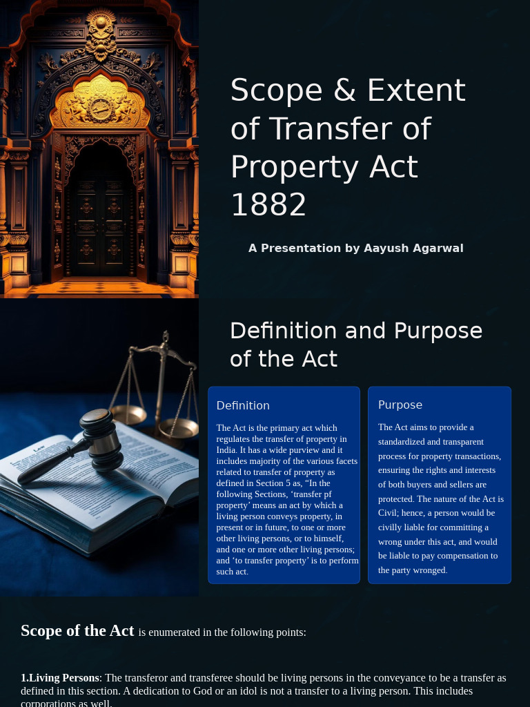 CIA 3 Scope & Extent of TP Act 1882 | PDF | Property | Mediation