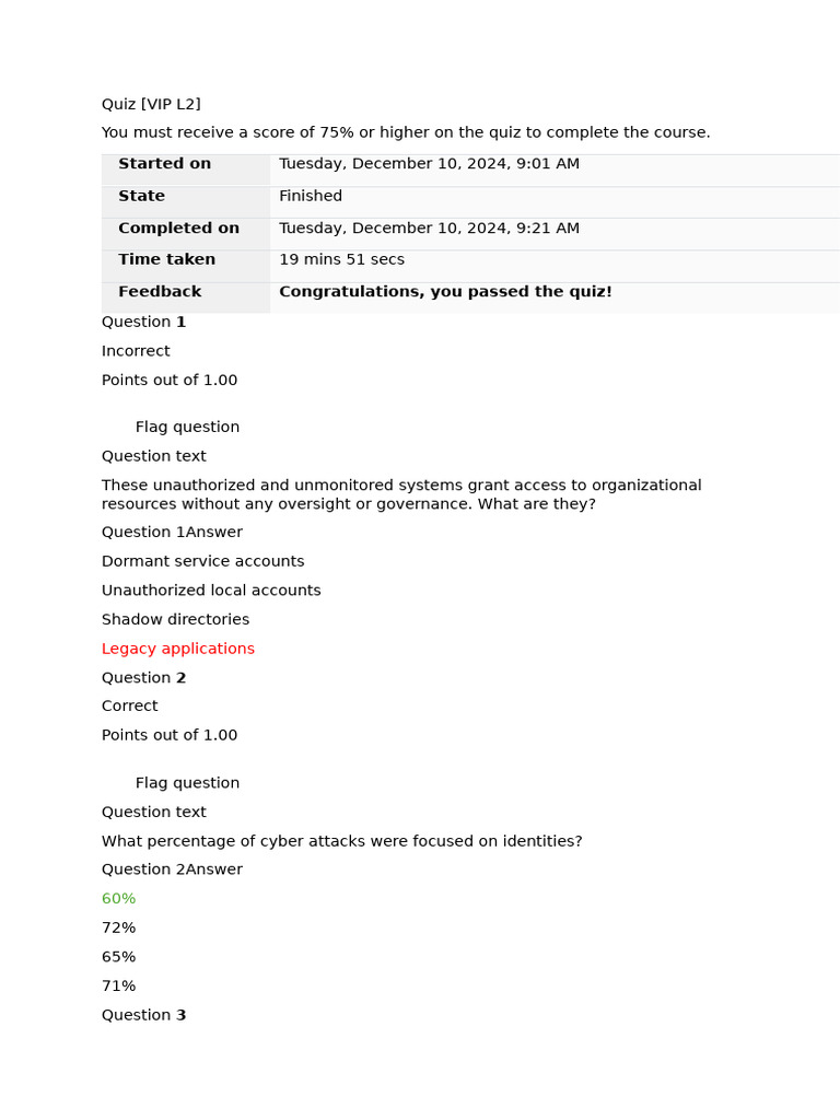 verify identity protection quiz | PDF | Security | Computer Security verify identity protection quiz | PDF | Security | Computer Security