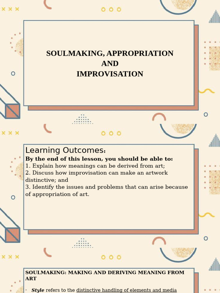 Lesson 10 Soulmaking Appropriation and Improvisation | PDF ...