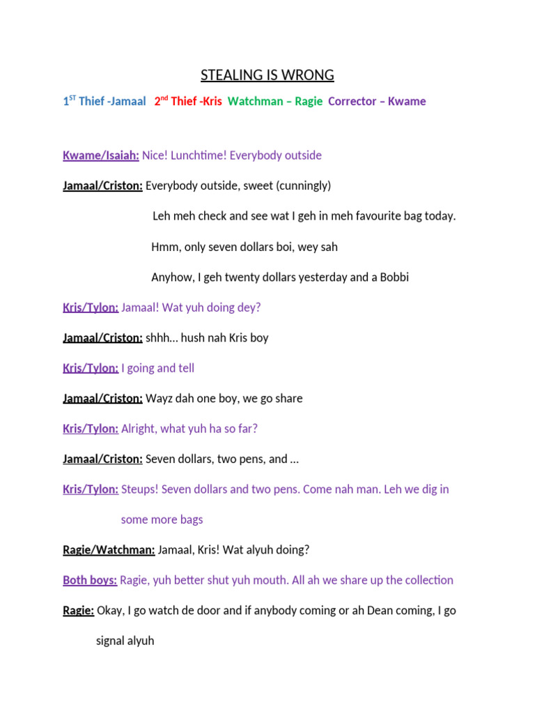 STEALING IS WRONG | PDF