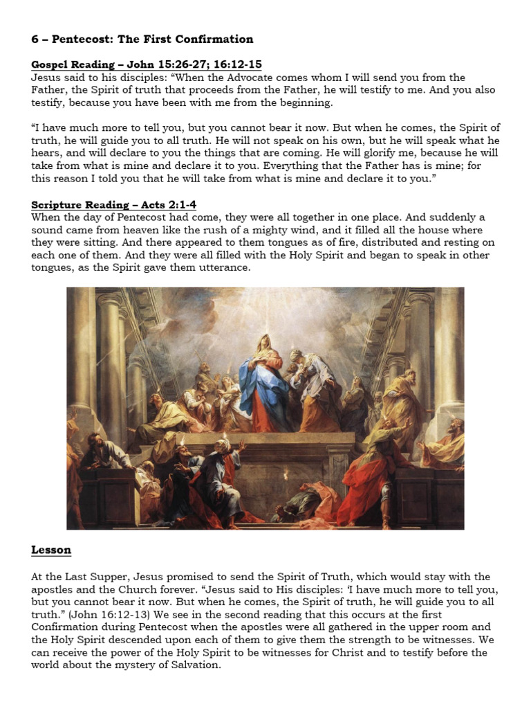 Pentecost First Confirmation Sec4 | PDF | Early Christianity | Saint Peter