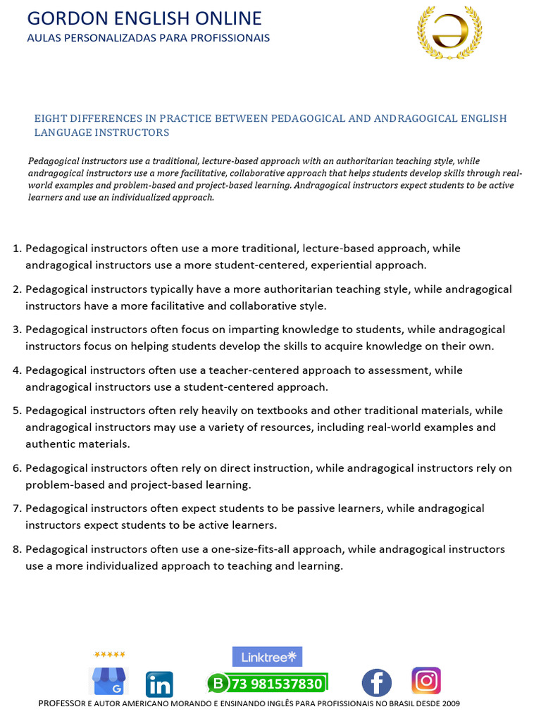 Differences in Teaching English Methods | PDF | Pedagogy | Learning