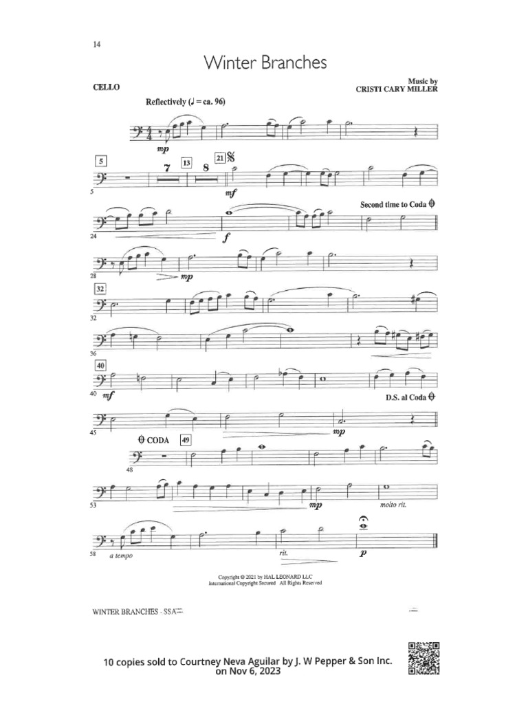 Winter Branches CELLO | PDF