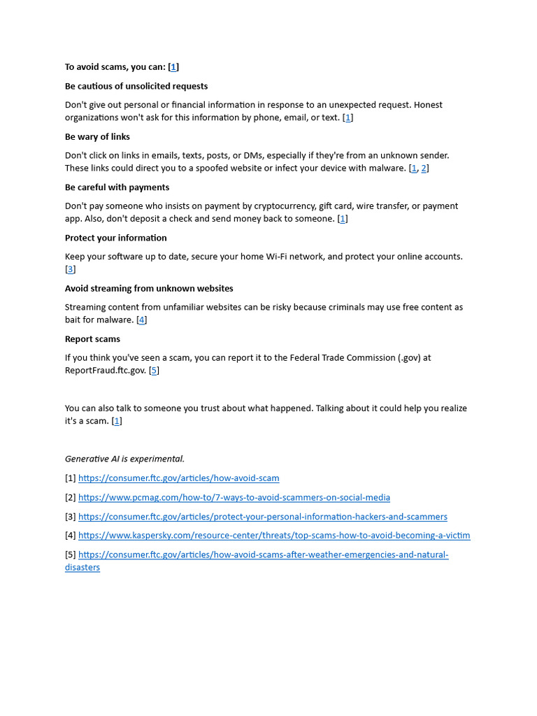 To Avoid Scams | PDF