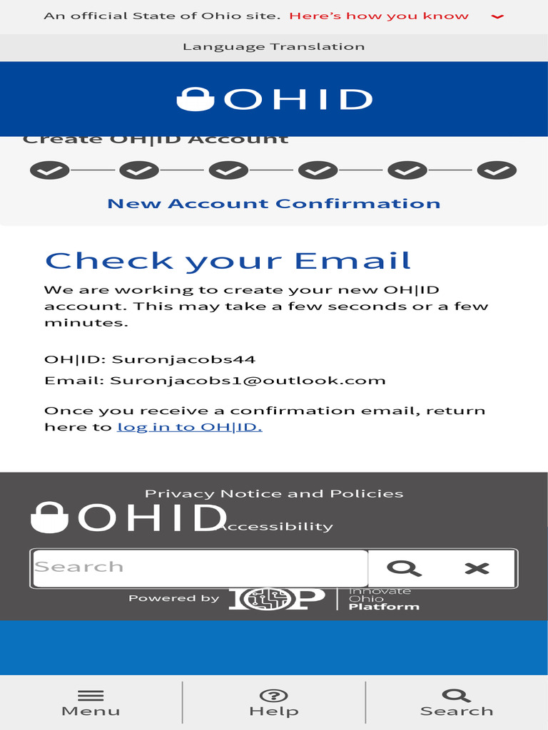 Create Account OHID Ohio's State Digital Identity Standard | PDF
